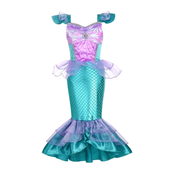 Disney | Costumes | Little Mermaid Ariel Costume Dress 4t Purple Teal ...